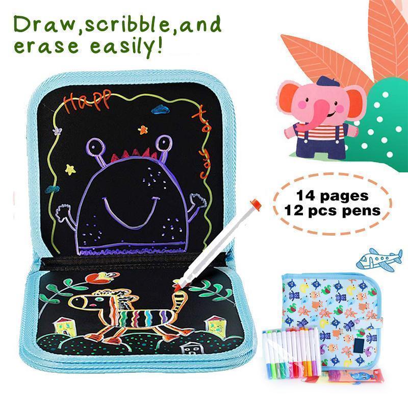 Portable Erasable Doodle Pad Drawing Pad (12 Pens Included) – curiovas